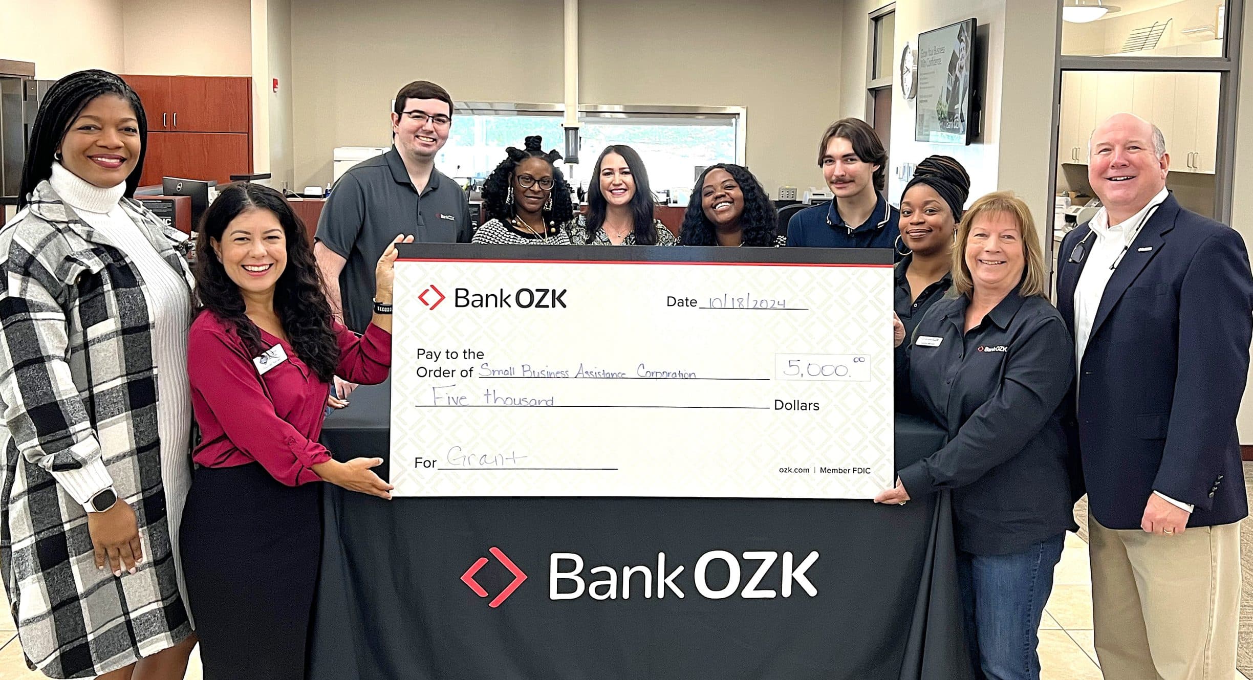Bank OZK Donates $5,000 to Support SBAC’s Credit Building Program ...